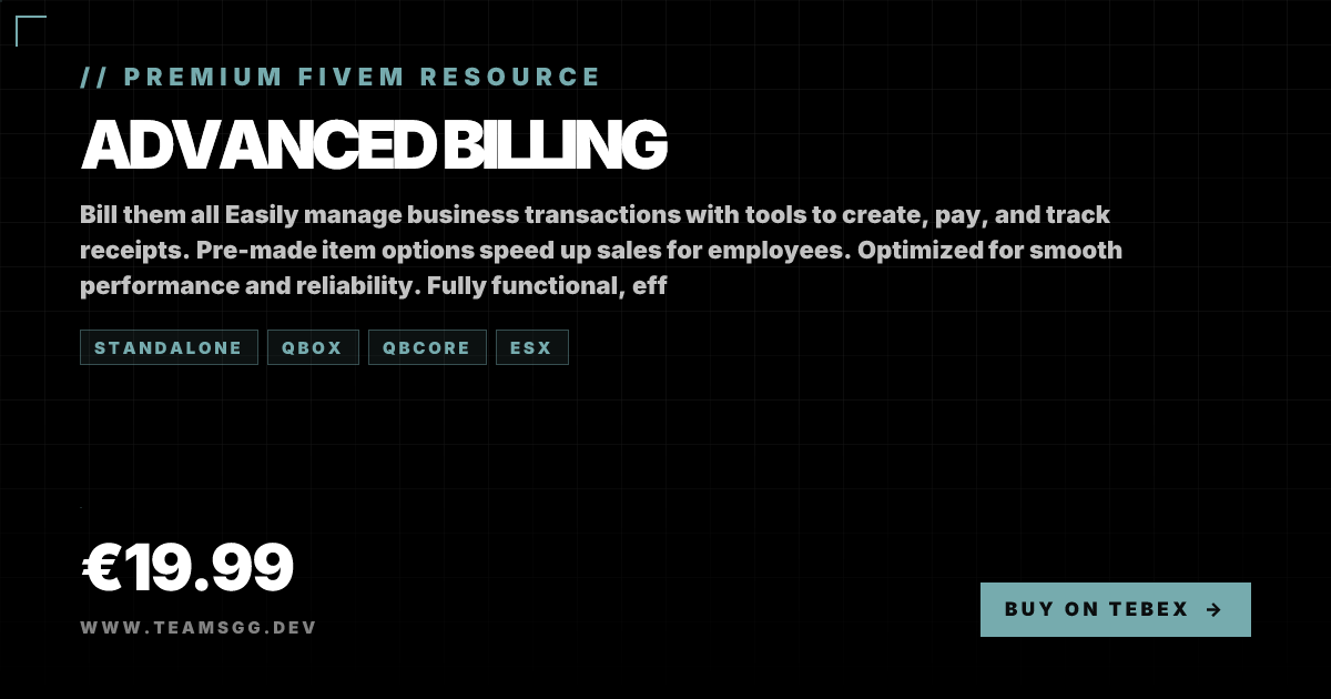 Advanced Billing - FiveM Script for QBCore, Qbox & ESX | TeamsGG